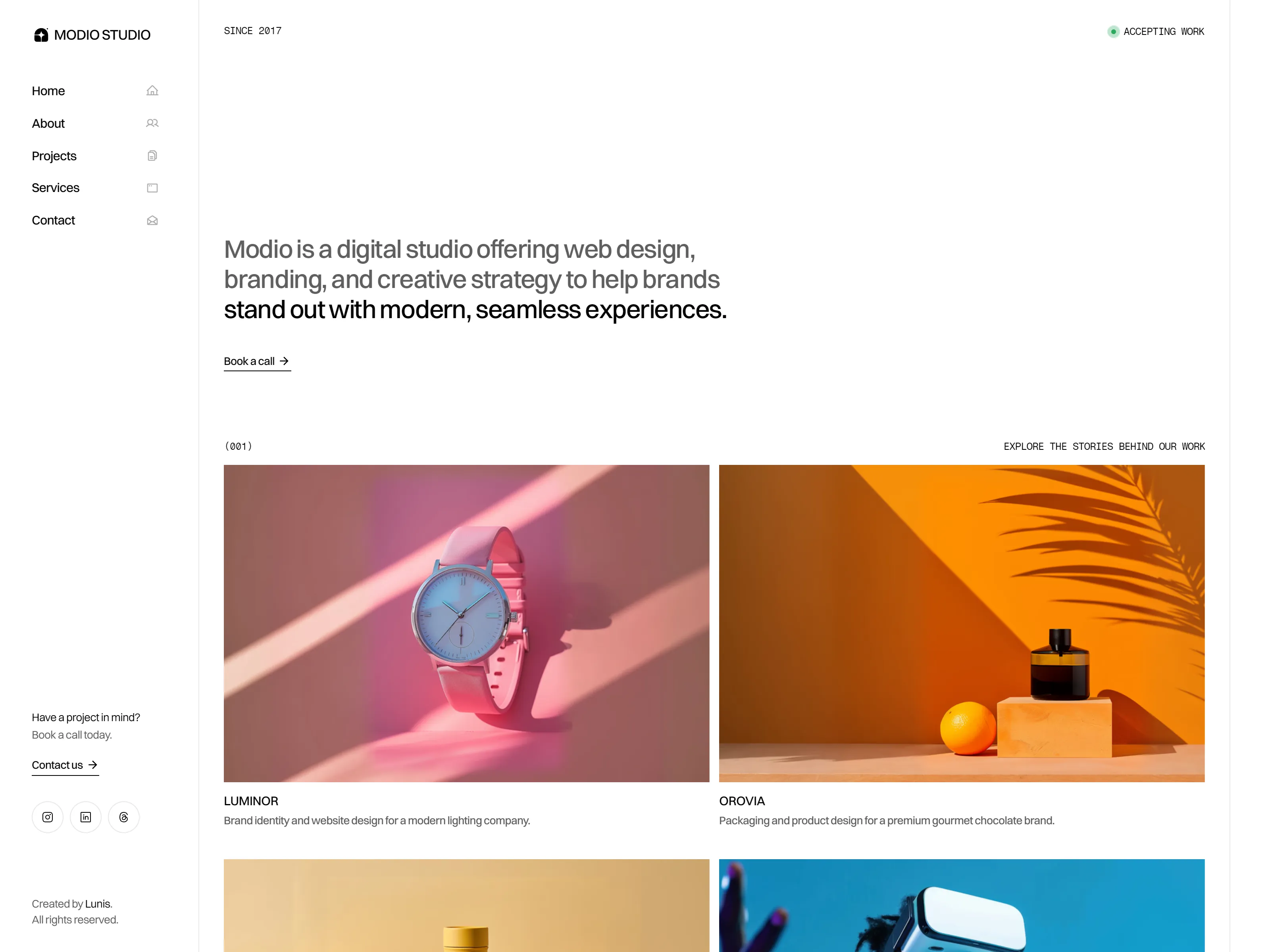 Modio - Minimal Portfolio Template - Framplates | Framer Templates