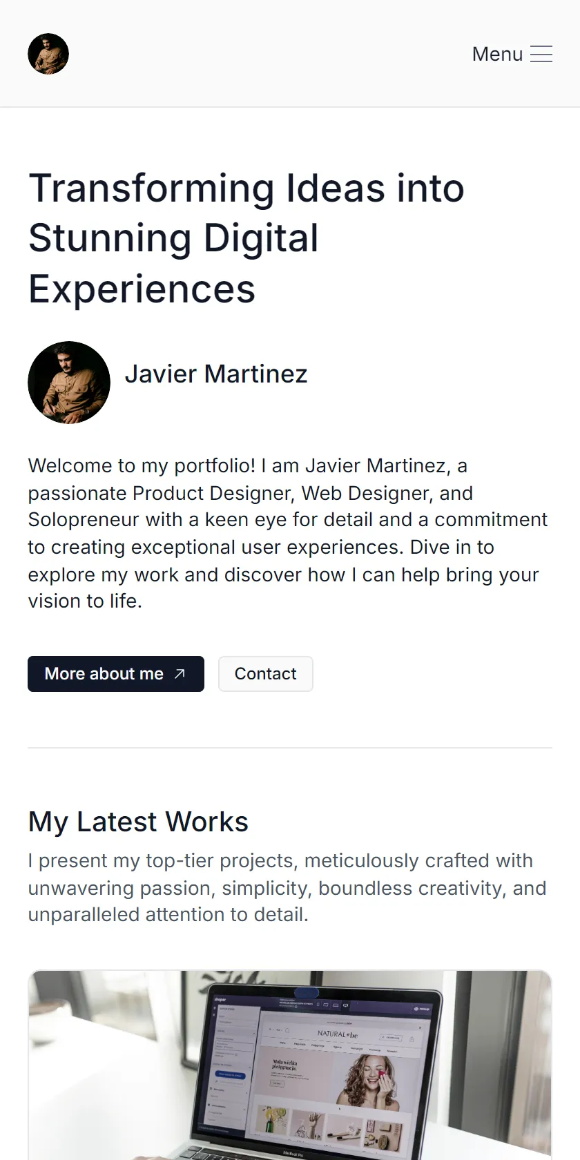 Biobricks - Personal Portfolio Website - Framplates | Framer Templates