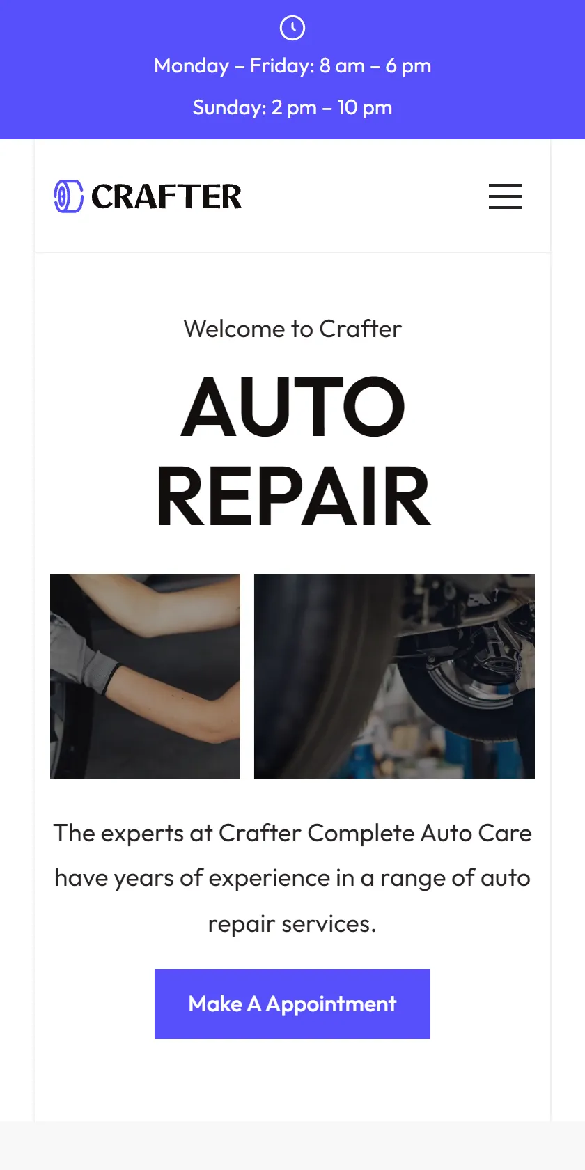 Crafter - Repairing Service Template - Framplates | Framer Templates