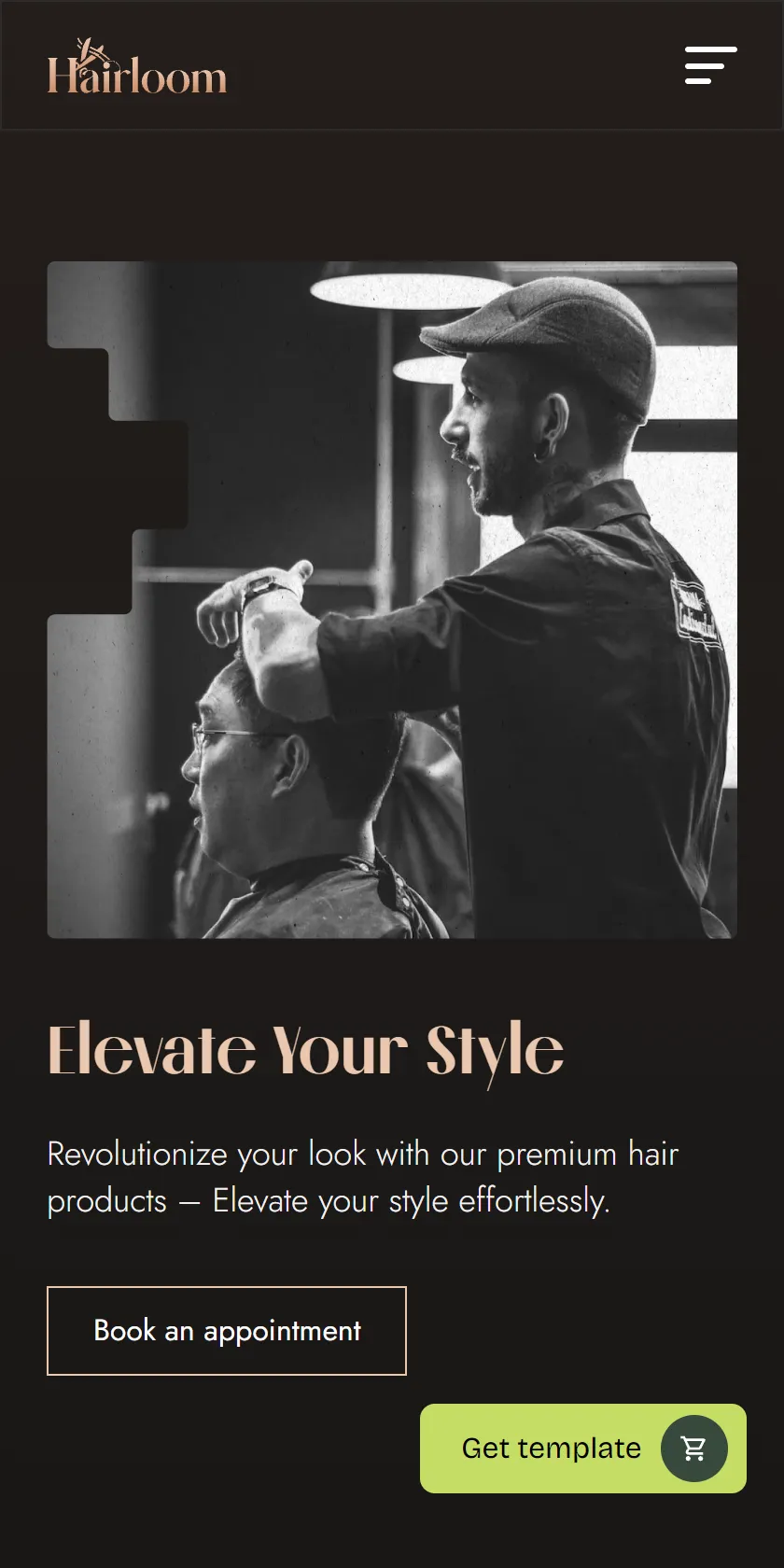 HairLoom - Hair & Barber Shop Template - Framplates | Framer Templates